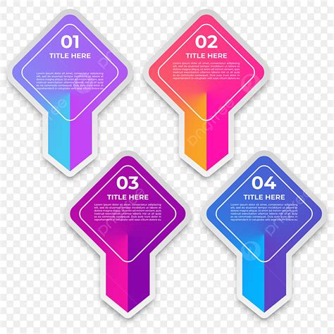 Square Label Clipart Vector Gradient Infographic Label Square Template
