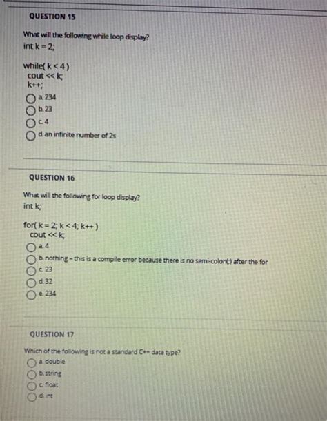 solved question 15 what will the following while loop