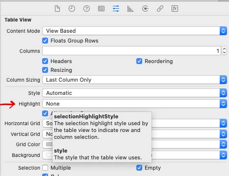 Objective C Change Selection Color On View Based NSTableView Stack Overflow