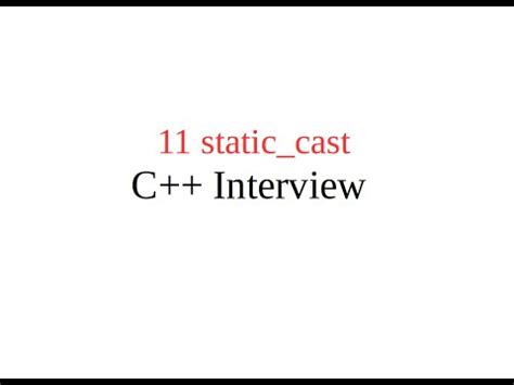 Static Cast C Examples YouTube