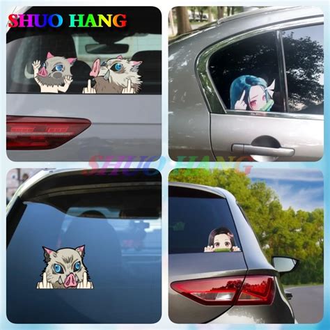 다이나 네즈코 카마도 귀멸의 칼날 이노스케 재미있는 자동차 범퍼 스티커 애니메이션 자동차 스티커 방수 비닐 Waifu 장식 핸드폰닷컴