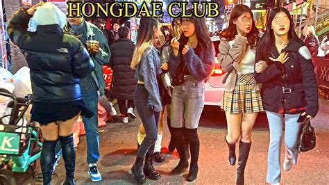 [4k 영하 5도에 홍대 클럽 거리 🥶🥶🥶] 아무리 추워도 홍대 거리는 열기가 넘치네요 🔥🔥🔥hongdae Seoul