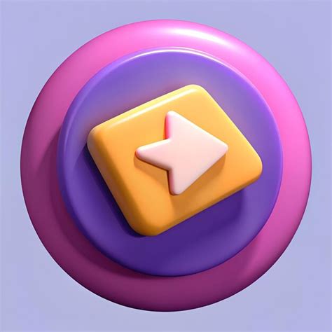 A Playful And Colorful 3d Illustration Of A Right Arrow Button Perfect For Websites Apps And