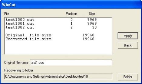 WinCut Download - You can cut a large file into pieces and then recover ...