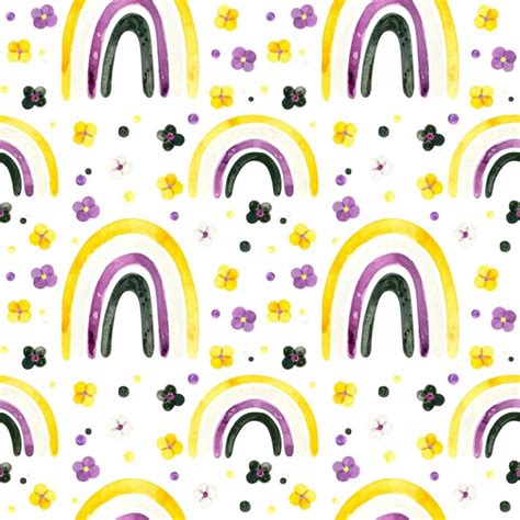 Premium Psd Non Binary Pride Seamless Pattern Lgbt Pride Month