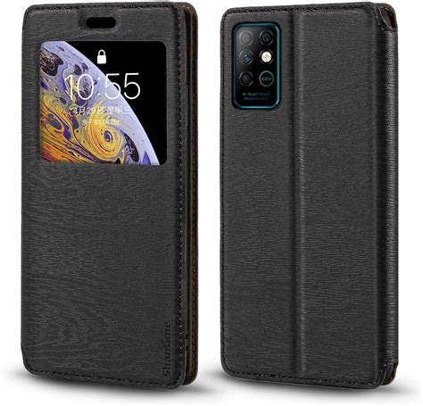 Amazon Com Invisible Magnetic View Window Pu Leather Flip Case Compatible With Infinix Note