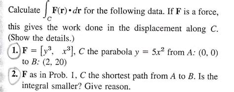 Solved Calculate F R Dr For The Following Data If F Is A Chegg
