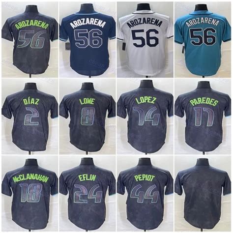 56 Randy Arozarena City Connect Baseball Jersey 8 Brandon Lowe 2 Yandy