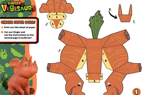 Vegesaurs Activity Sheets Ginger Paper Doll