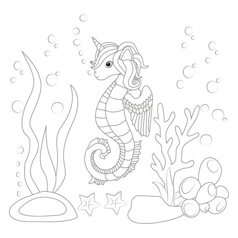 Seepferdchen Cavalluccio Malvorlage Disegno Colorear Seahorse Konik
