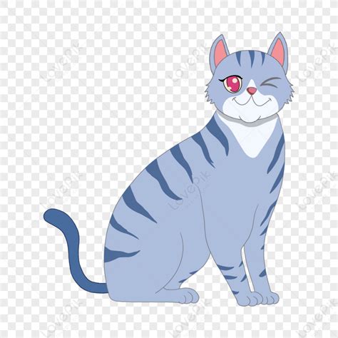 손으로 그린 만화 파란 고양이 일러스트 클립 아트미소수박 Png 일러스트 무료 다운로드 Lovepik