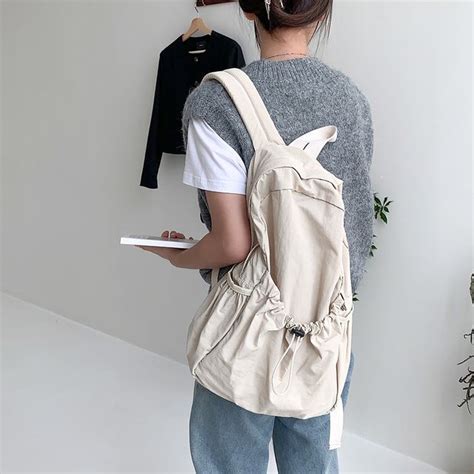 스타일디오 할인 데일리 가벼운 백팩 무지 캐주얼 나일론 여성 백팩 color 위시버킷