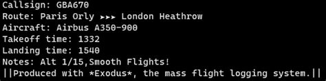 Exodus Flight Logging System For Microsoft Flight Simulator Msfs
