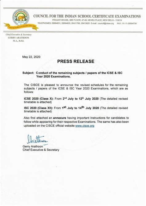 New Schedule For Icse And Isc 2020 Has Edu Academy Live
