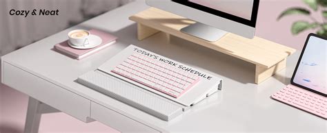 Yikola Acrylic Computer Keyboard Stand With Wrist Rest And Storage Tray 3 Level