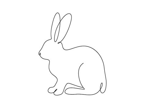 Premium Vector Continuous One Line Drawing Of Cute Rabbit Single Line Art Of Beautiful Bunny