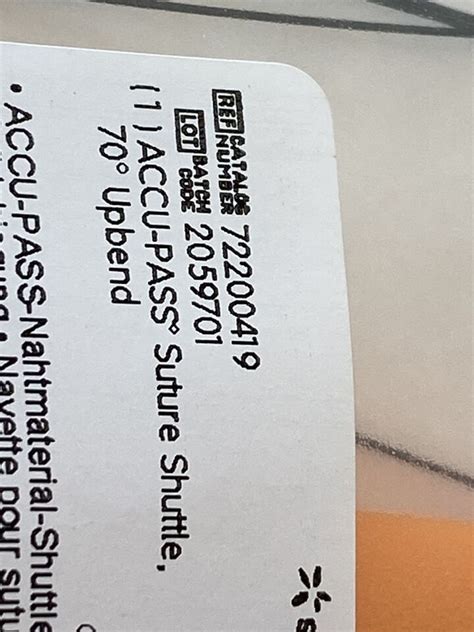 New SMITH NEPHEW Accu Pass Suture Shuttle 72200419 Exp 2023 08 A24 Accu Pass Suture Shuttle