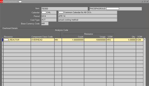 An Oracle Apps Blog Defining Fixed Overheads In Oracle Process Manufacturing Opm