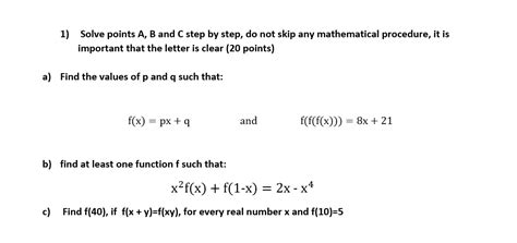 Solved Solve Points A B And C Step By Step Do Not Skip Chegg Com