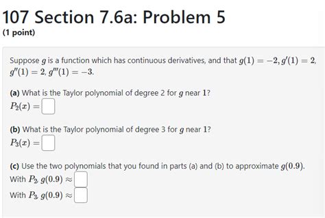 Solved 107 Section 7 6a Problem 5 1 Point Suppose G Is A Chegg Com
