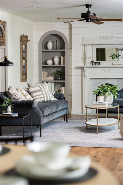 Joanna Gaines Grey Living Room With Modern Color