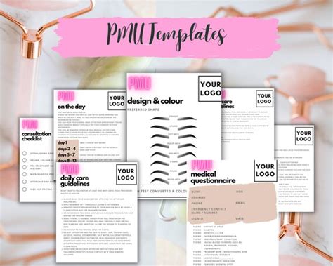 Editable Permanent Makeup Forms Microblading Pmu Consent Etsy