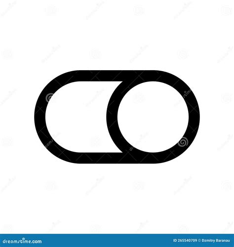 Toggle Button Icon Line Isolated On White Background Black Flat Thin Icon On Modern Outline