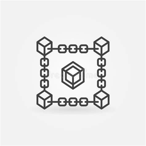 Block Chain Vector Line Icon Blockchain Technology Symbol Stock Vector