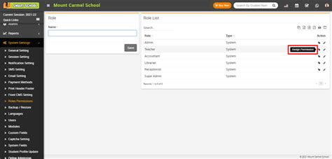 How To Add Roles Permission Smart School School Management System By QDOCS