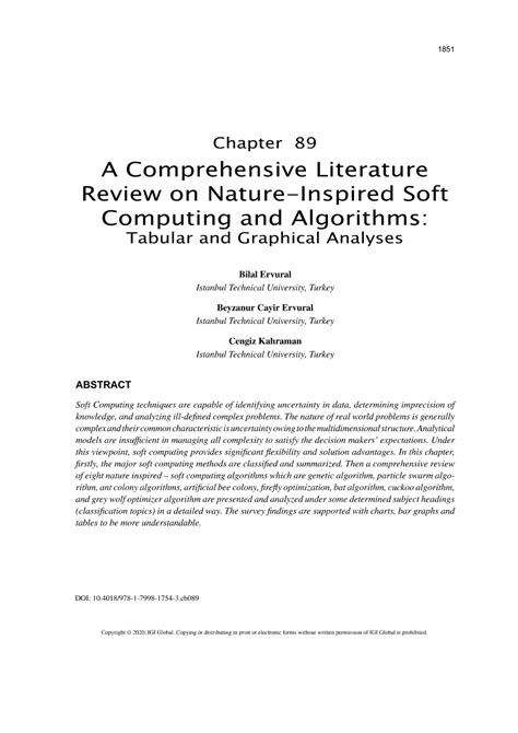 Pdf A Comprehensive Literature Review On Nature Inspired Soft Computing And Algorithms