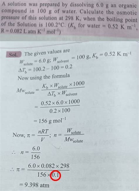 a solution was prepared by dissolving 6 0 g an organic compound in 100 g
