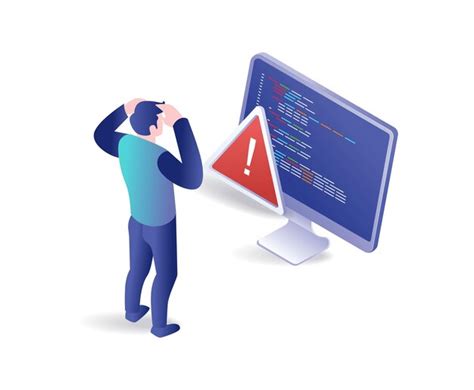 Premium Vector Stressed Man With Program Language Warning