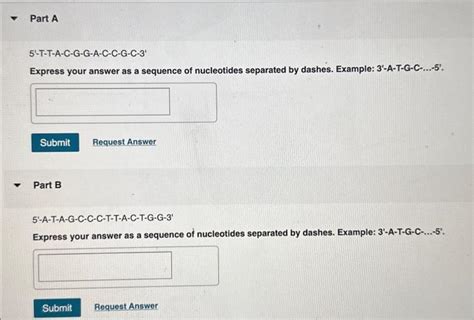 5 t t a c g g a c c g c 3 express your answer as a