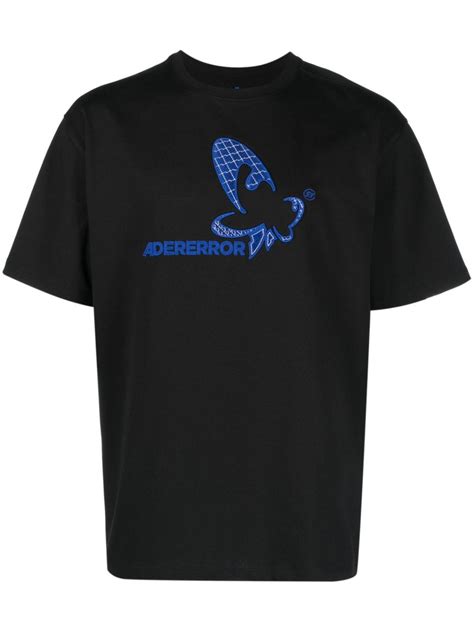 ader error 로고 프린트 티셔츠 블랙 farfetch kr