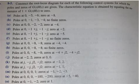 Solved Construct The Root Locus Diagram For Each Of The Chegg