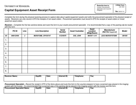 Capital Equipment Asset Receipt Pdf Receipt Supply Chain Management