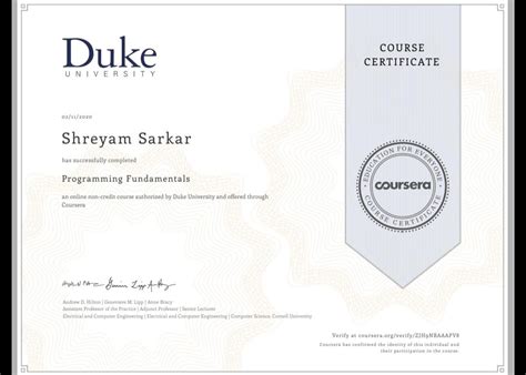 Shreyam Sarkar On Linkedin Certificate Programming Fundamentals