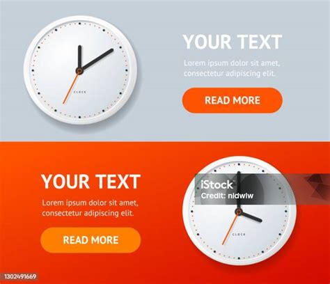 사실적인 상세한 3d 클럭 배너 수평 세트 벡터 0명에 대한 스톡 벡터 아트 및 기타 이미지 0명 3차원 형태 개념 Istock