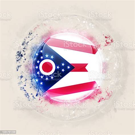라운드 그런 지 아이콘에 오하이오 상태 플래그입니다 미국 로컬 플래그입니다 3 차원 일러스트 레이 션 0명에 대한 스톡 사진 및 기타 이미지 Istock