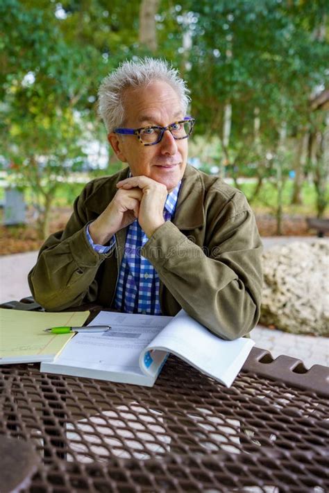 University Professor Preparing A Class Lecture Stock Image Image Of