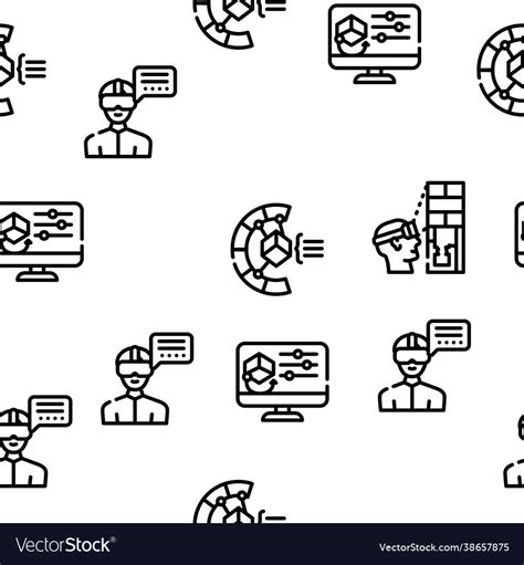 Vr Designer Occupation Seamless Pattern Royalty Free Vector