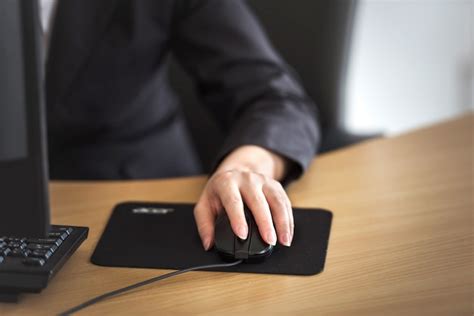 Premium Photo Female Hand On Computer Mouse