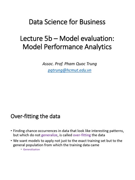 Lecture 5b Model Performance Analytics Pdf Cross Validation Statistics Linear Regression