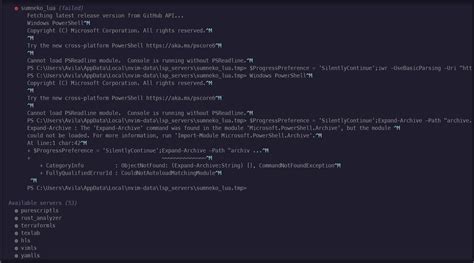unable to install sumneko lua · issue 271 · williamboman nvim lsp