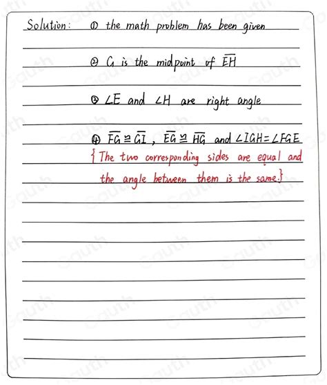 Solved Complete The Proof Given G Is The Midpoint Of Overline Eh Overline Fg≌ Overline Gi ∠ E