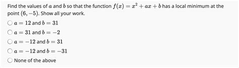 Solved How To Do This Question Find The Values Of A And B Chegg