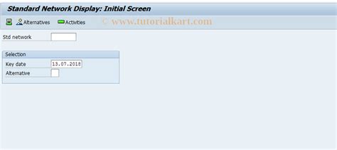 CN SAP Tcode Display Standard Network