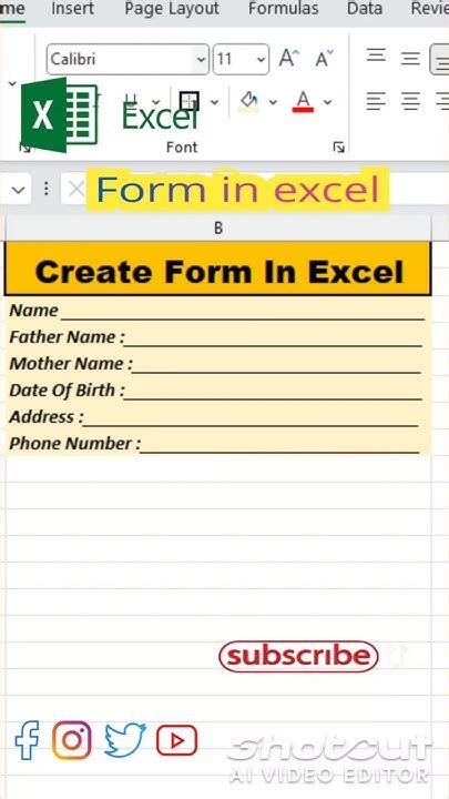 Create Form In Excel Press Ctrl1 💯🔥 Exceltips Exceleducation Excel