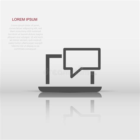 Online Training Process Icon In Flat Style Webinar Seminar Vector