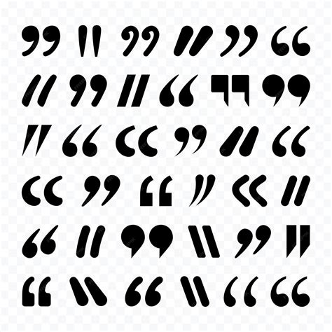 Set Of Quotation Marks Vector Collection Design Quote Symbol Premium